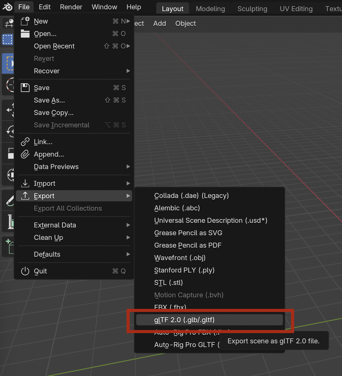 Q. GLBモデルへの変換・書き出しはどのように行えばよいですか？ – palanAR